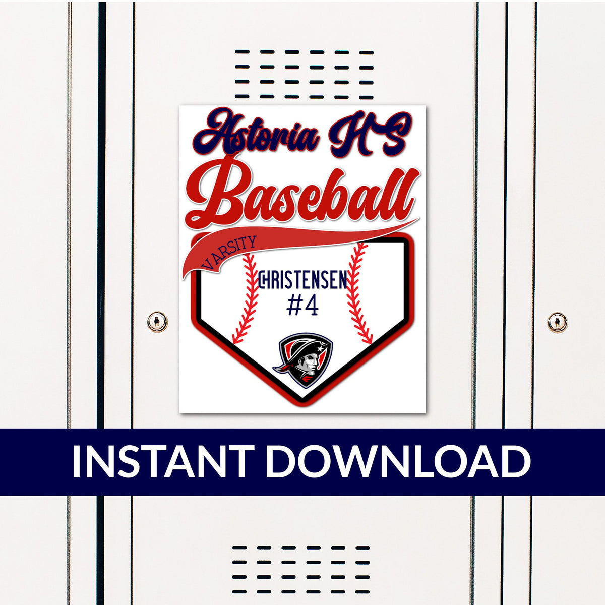 Baseball Homebase Digital Download Locker Decoration - PRACTICALLY ...