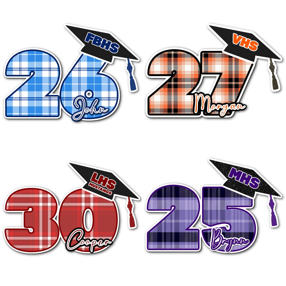 Plaid Print Graduation Cap Locker Magnet - PRACTICALLY PERFECT ...